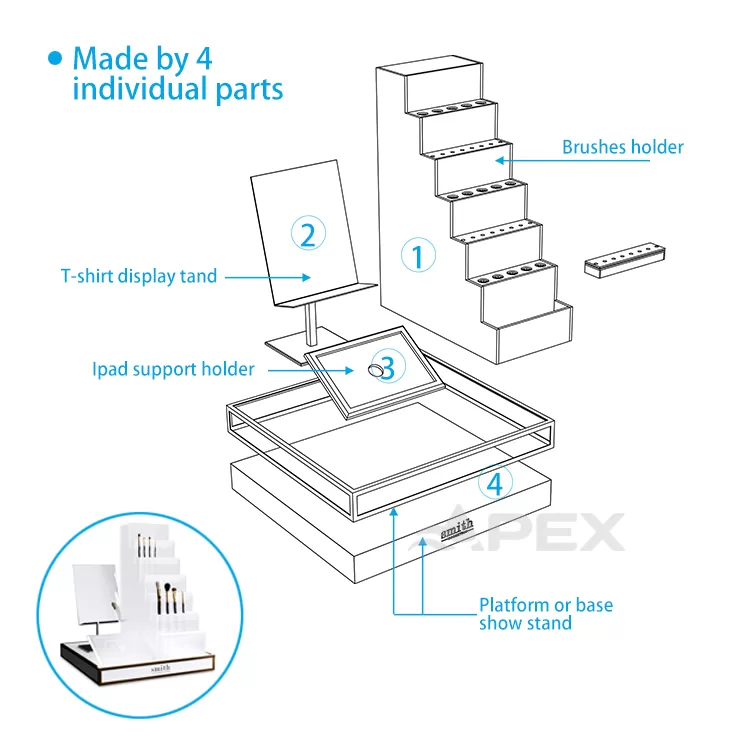 High-End Frosted Acrylic Brush Stand: Elevate Your Makeup Display - APEX