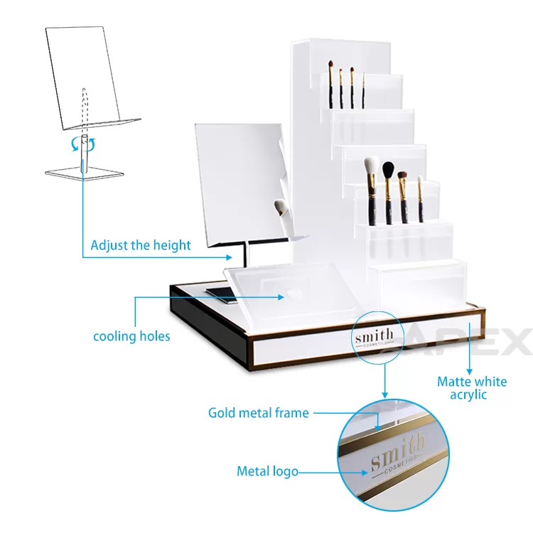 High-End Frosted Acrylic Brush Stand: Elevate Your Makeup Display - APEX