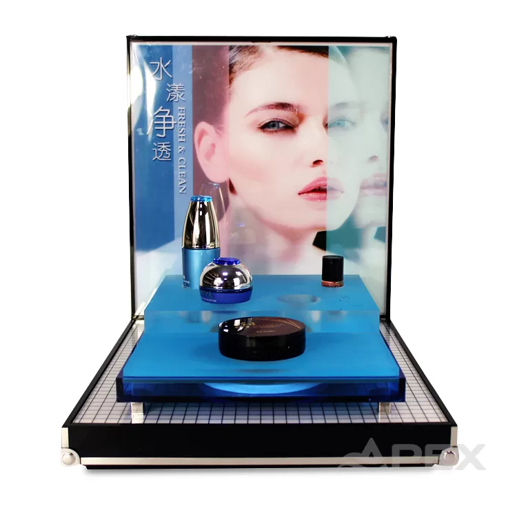 Illuminate Beauty: Modern Acrylic Cosmetic Display with LED Lights