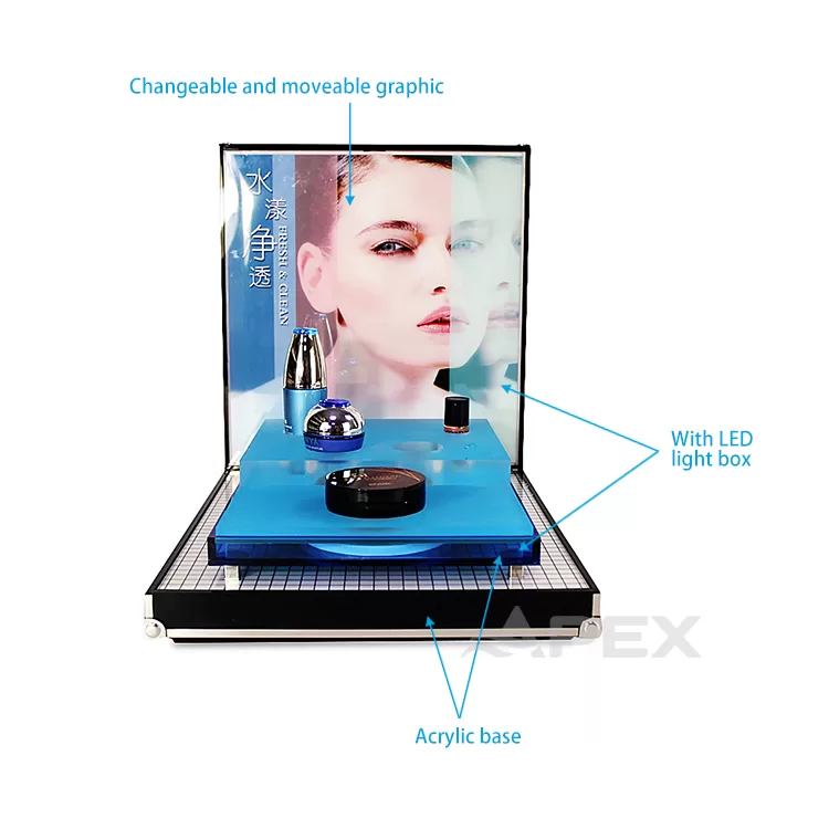 Illuminate Beauty: Modern Acrylic Cosmetic Display with LED Lights