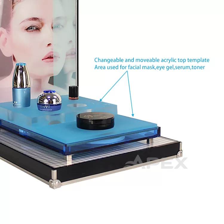 Illuminate Beauty: Modern Acrylic Cosmetic Display with LED Lights