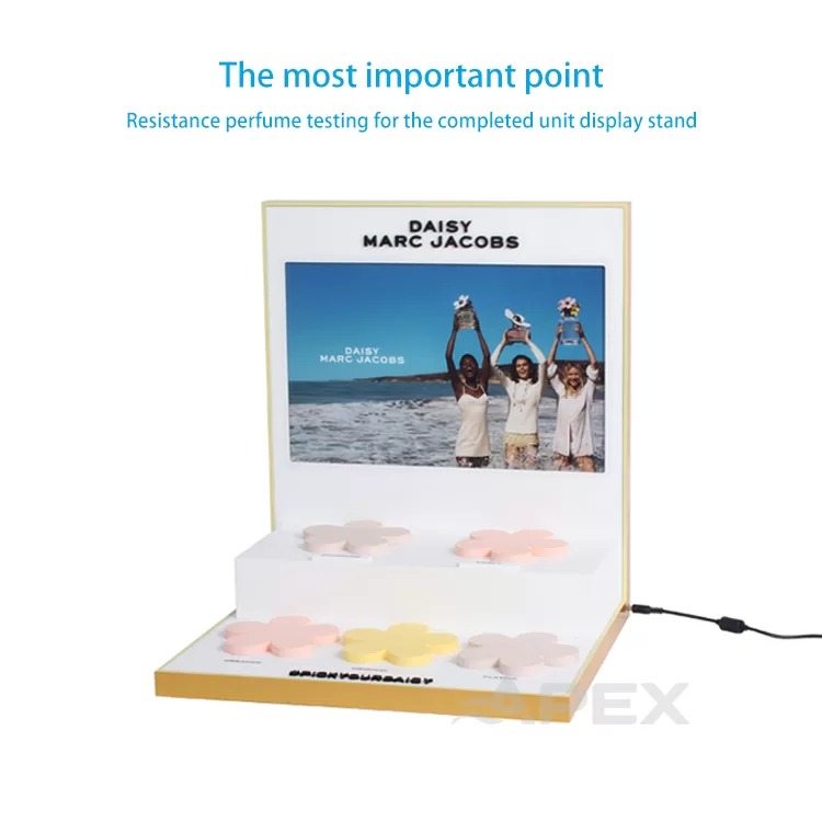 Elegant L-Shaped Perfume Display Stand - Illuminate Your Fragrance ...