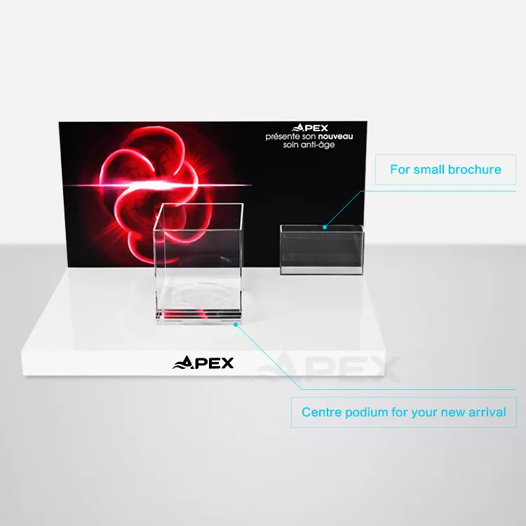 L-Shaped Acrylic Face Cream Display: Chic Tabletop Solution - APEX