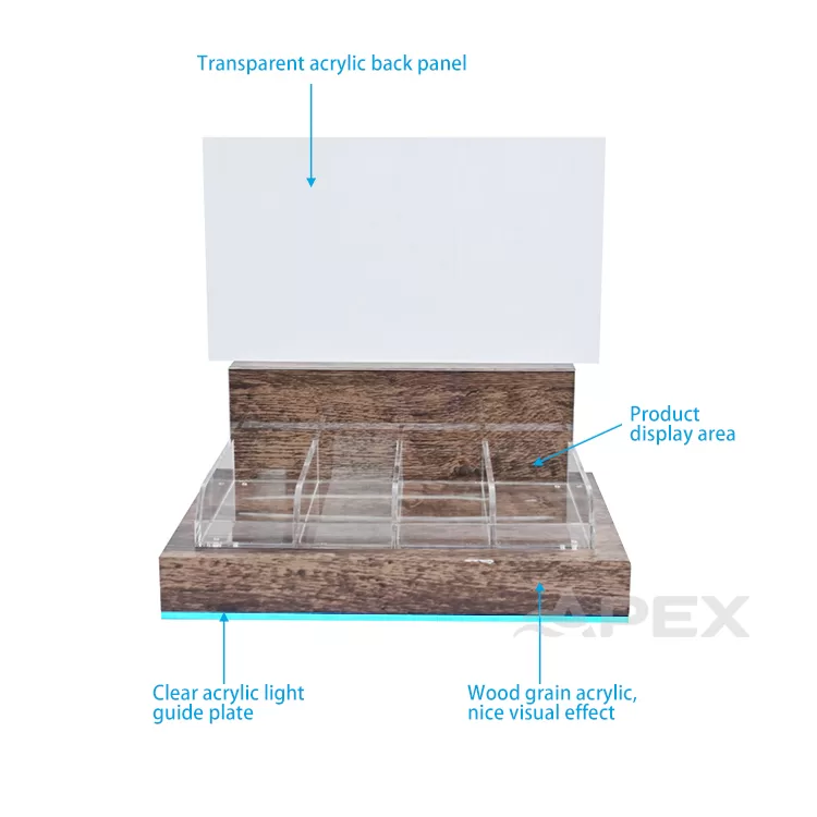 Multi-color Led Light Base Acrylic Product Display Stand - APEX