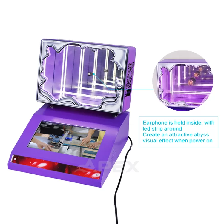 Compact Acrylic Wireless Earphone Display with LCD Screen - APEX