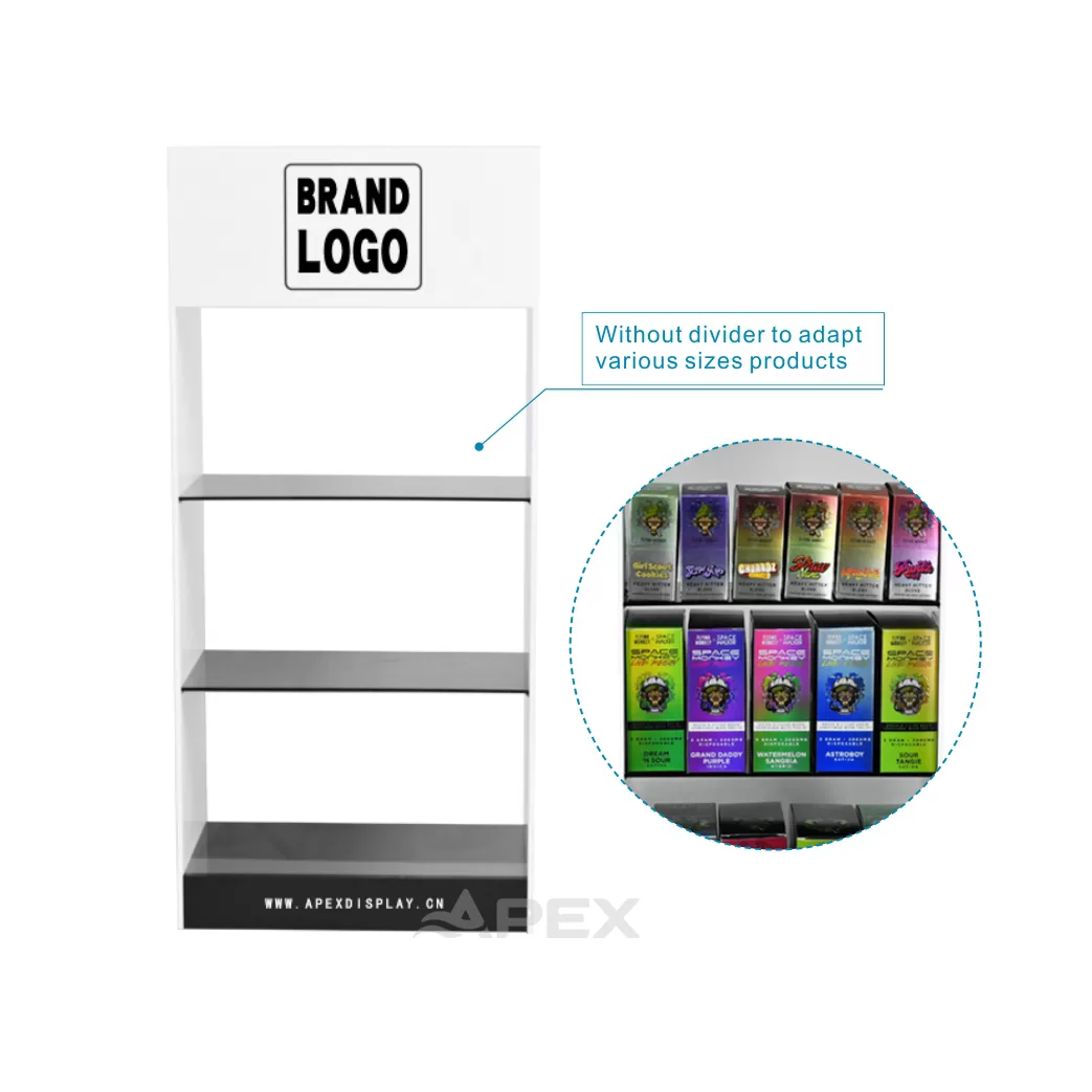 White 3 Layers Acrylic Custom Display Rack For Vapes - APEX