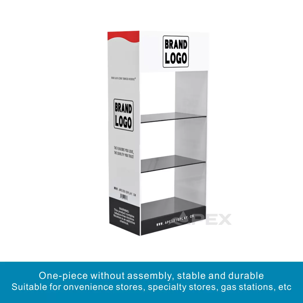 White 3 Layers Acrylic Custom Display Rack For Vapes - APEX