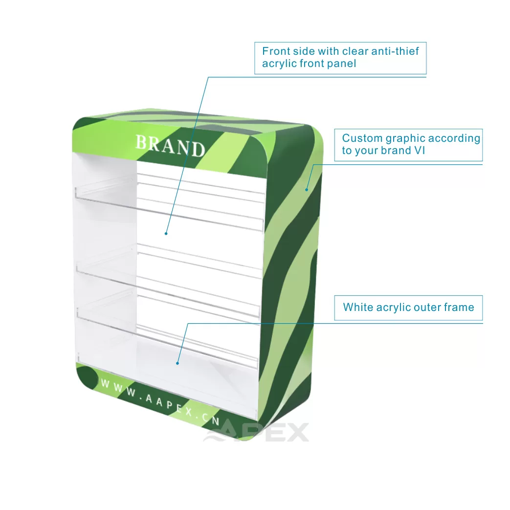 Smoke Shop Table 4 Drawer Acrylic Display For Vapes - APEX