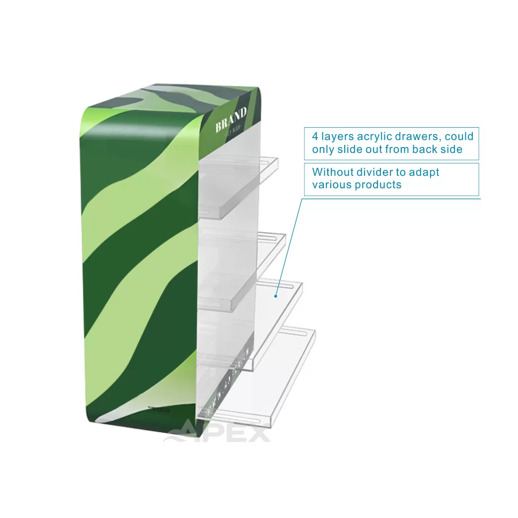 Smoke Shop Table 4 Drawer Acrylic Display For Vapes - APEX
