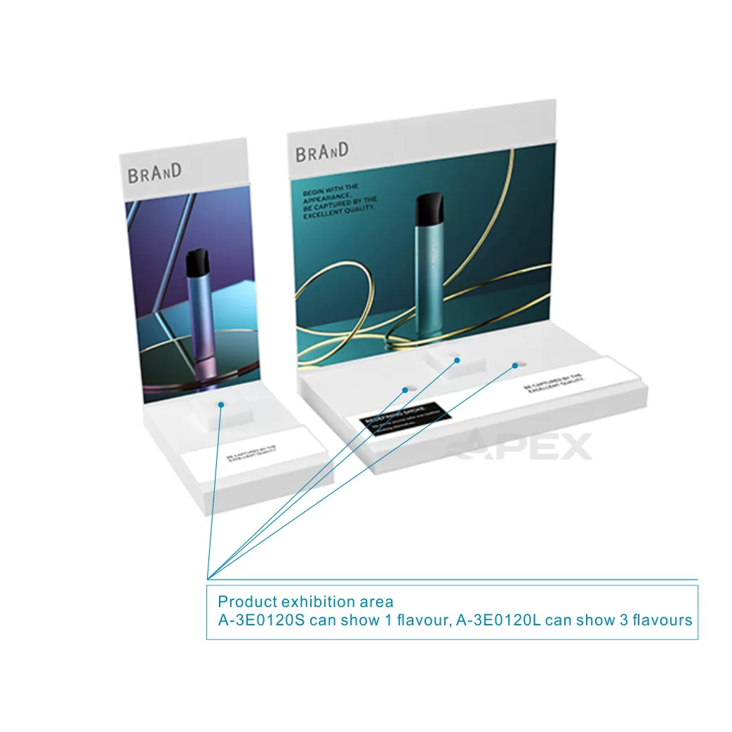 Flat Packaging Acrylic Counter Top Display Stands For Vapes - APEX