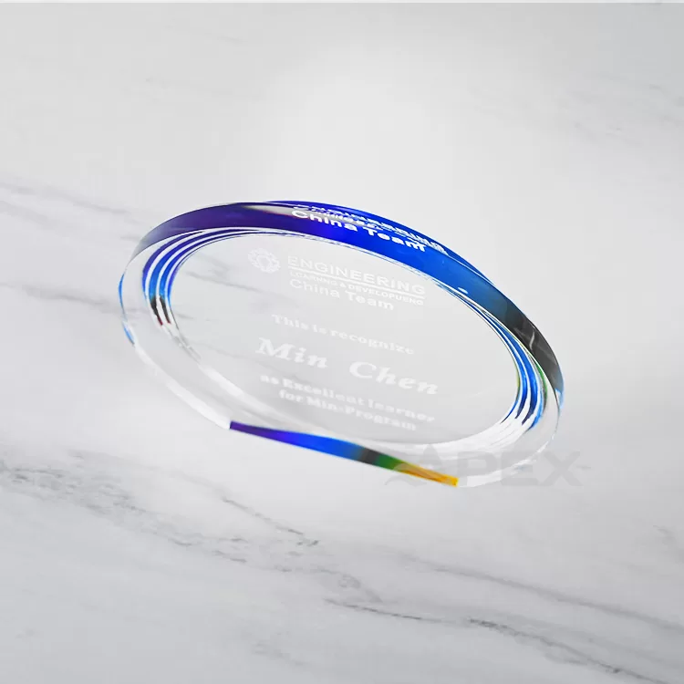 Vibrant Elegance: OEM Colorful Round Acrylic Trophy - APEX