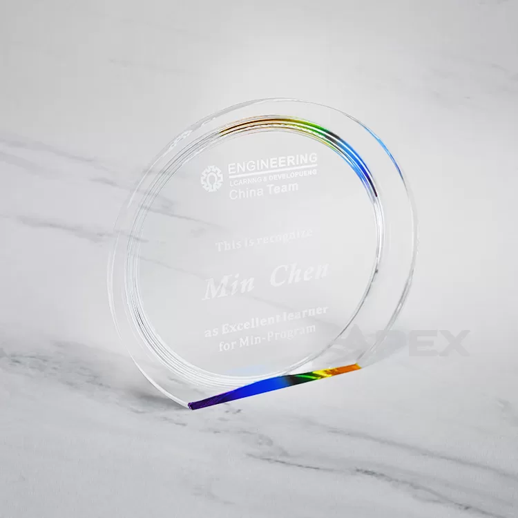 Vibrant Elegance: OEM Colorful Round Acrylic Trophy - APEX