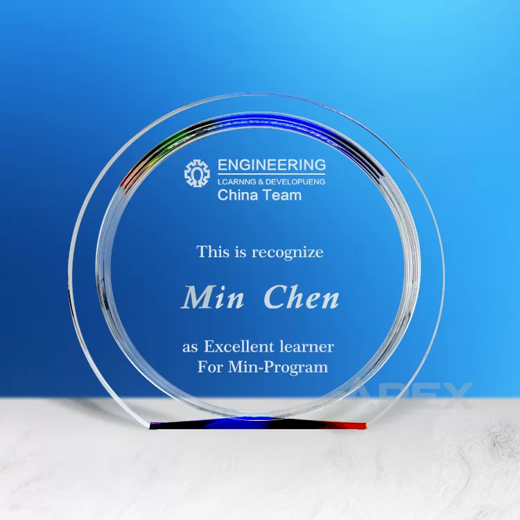 Vibrant Elegance: OEM Colorful Round Acrylic Trophy - APEX