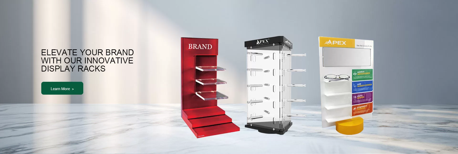 Custom Eyeglasses Display Stand | Eyewear Display Rack - APEX