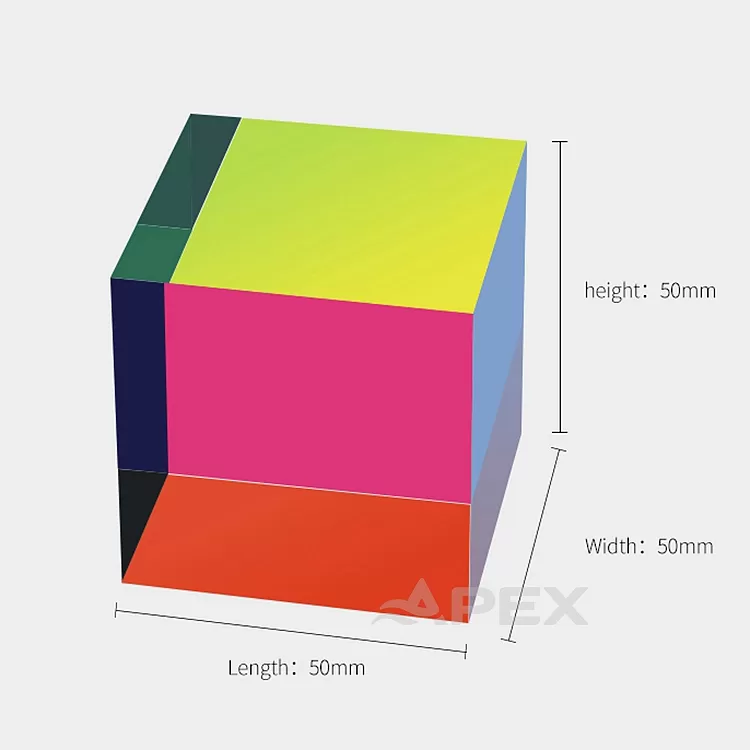 Transparent Cyan Magenta Yellow Multi Color Acrylic Cube - APEX