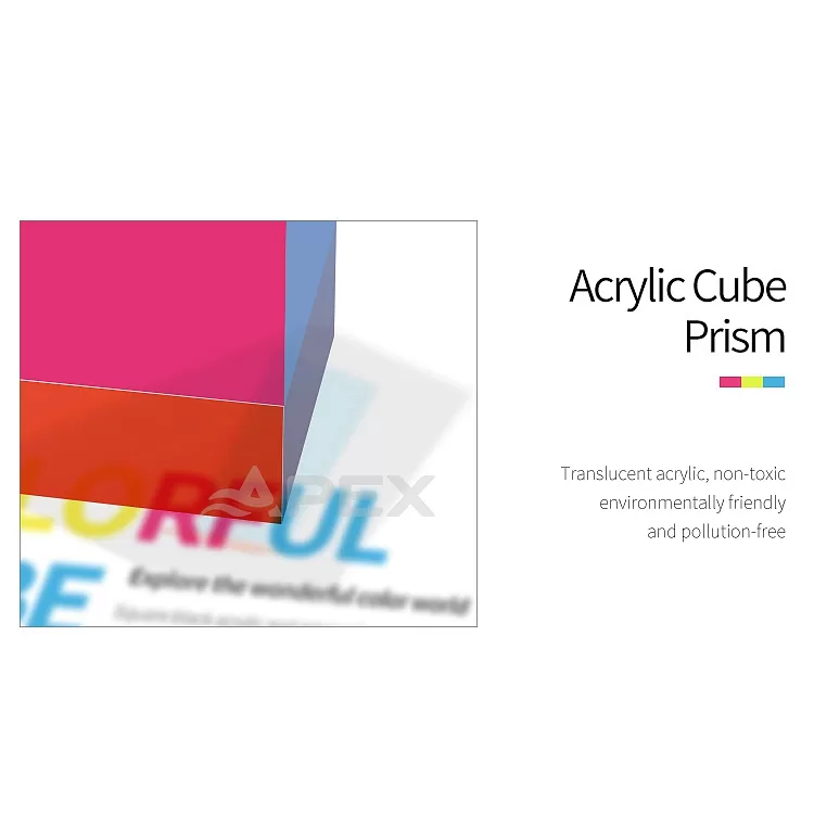 Transparent Cyan Magenta Yellow Multi Color Acrylic Cube - APEX