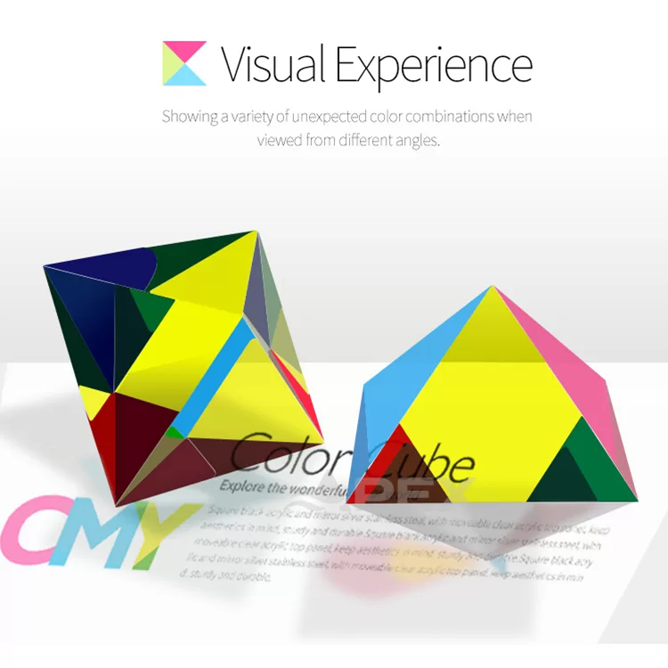 Creative Gifts Small Octahedron CMY Acrylic Cube For Kids Toy - APEX