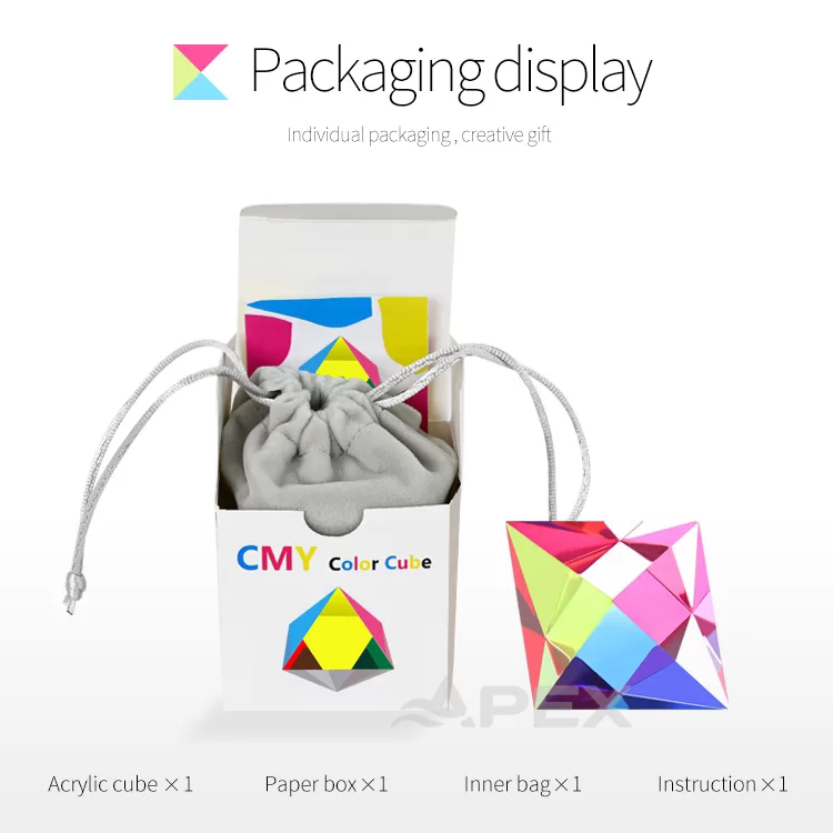 Creative Gifts Small Octahedron CMY Acrylic Cube For Kids Toy - APEX