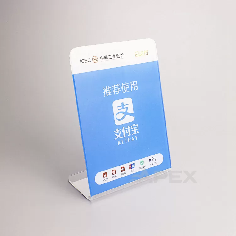 Custom Printing Desktop Slant Back Acrylic Sign Holder - APEX