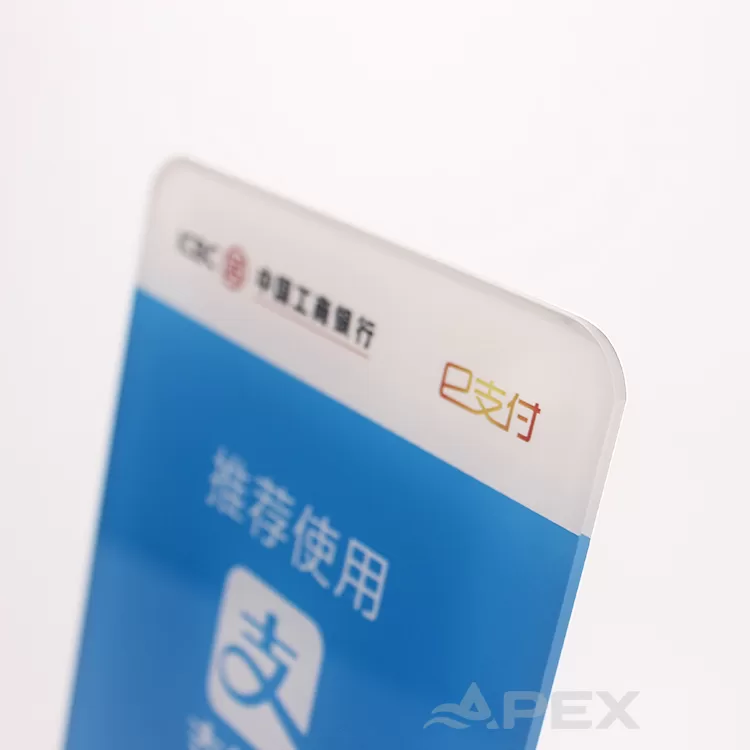 Custom Printing Desktop Slant Back Acrylic Sign Holder - APEX