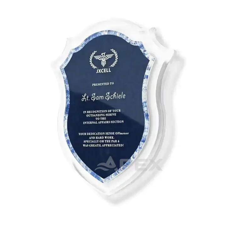Shield Acrylic Trophy Awards Custom Wall Mounted - APEX