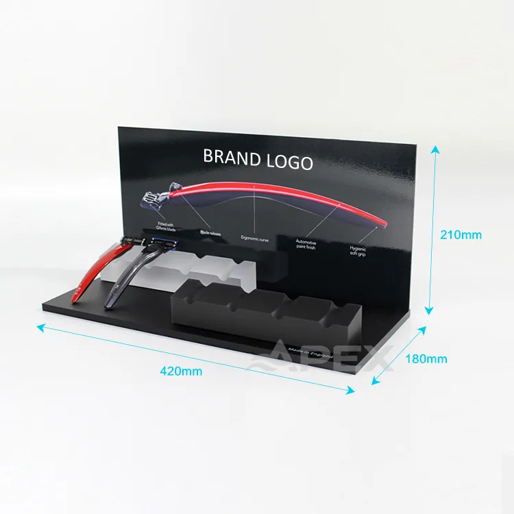 Custom Counter Desk Acrylic Razor Holder Display - APEX