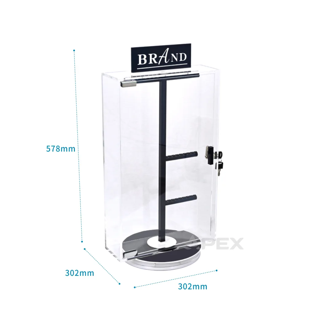 Acrylic Rotating Locking Jewelry Display Stand - APEX