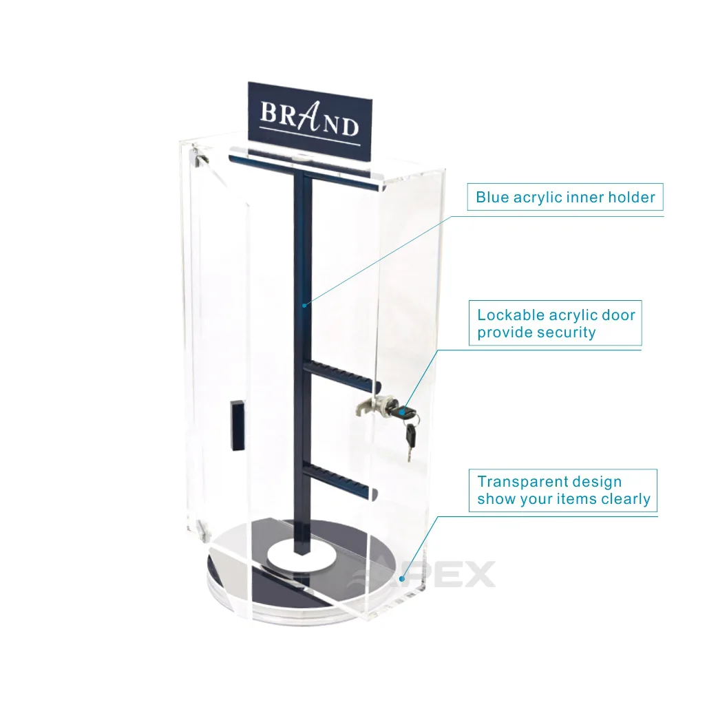 Acrylic Rotating Locking Jewelry Display Stand - APEX