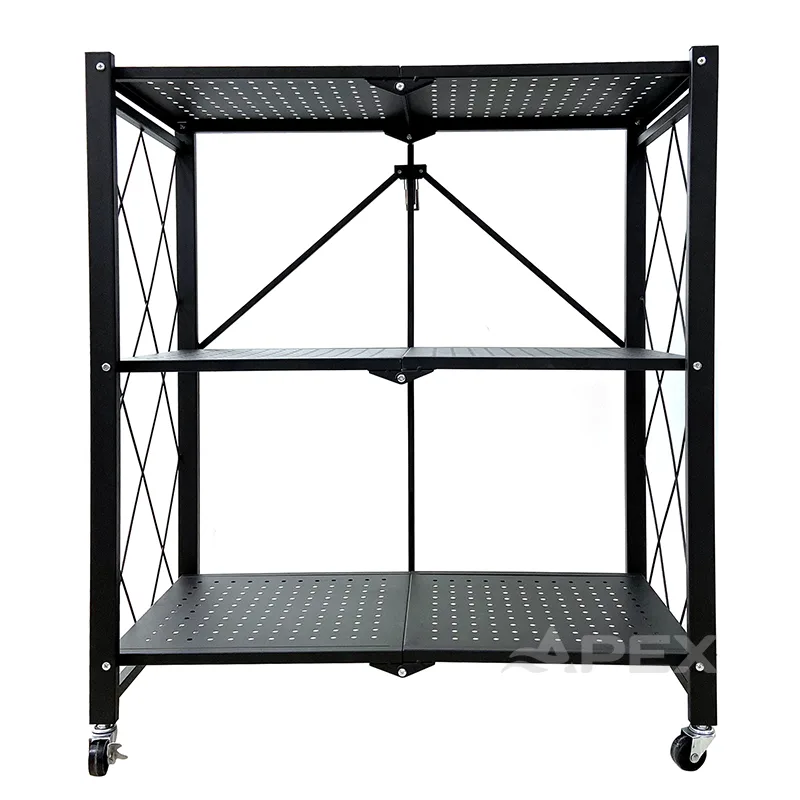 High Quality Folding Metal Display Stand With Wheel - APEX