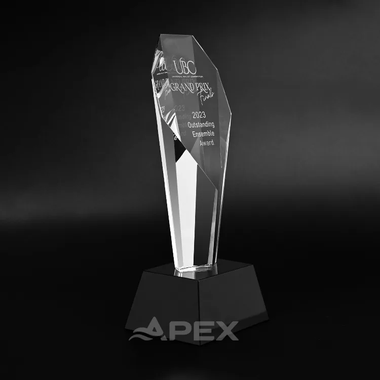 Custom Solid Shape Enterprise Rewards Award Crystal Trophy - APEX