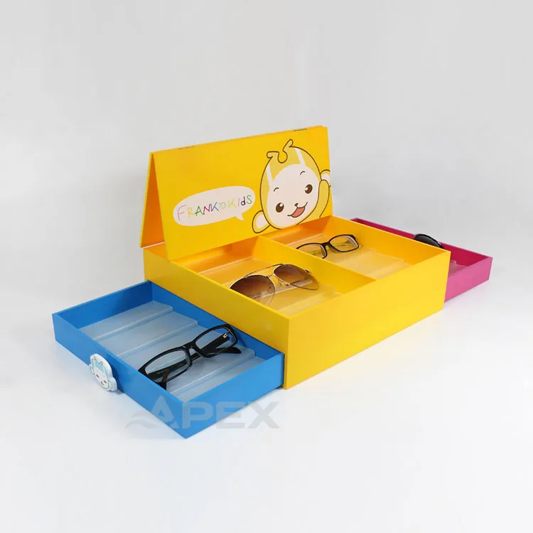 Stylish Acrylic Eyeglass Stand: Two Tiers, Three Compartments