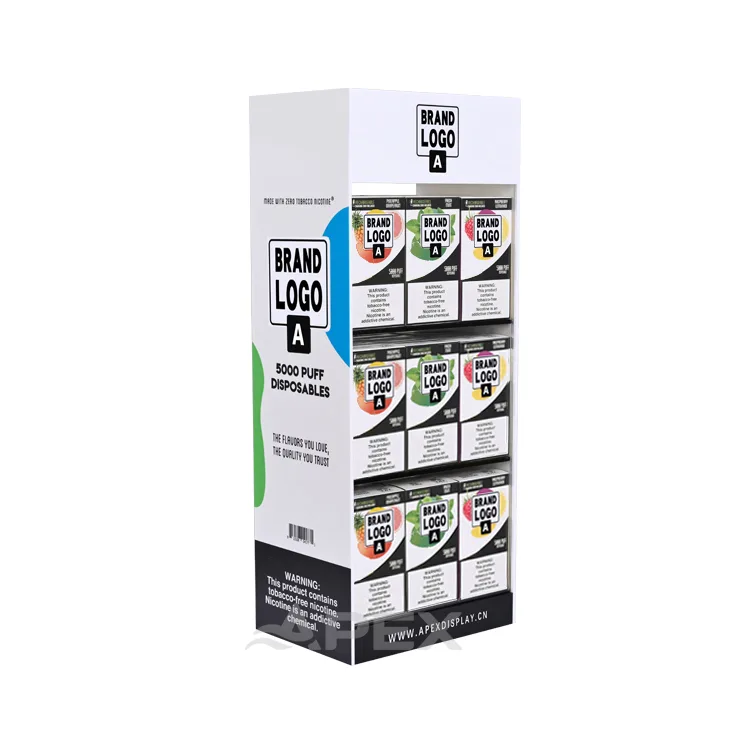 Countertop 3-layer Acrylic Smoke Shop Display Vaporizer Display Rack - APEX