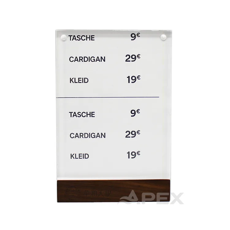 High Quality Tabletop Menu Sign Holder Magnetic Acrylic Sign Holder - APEX