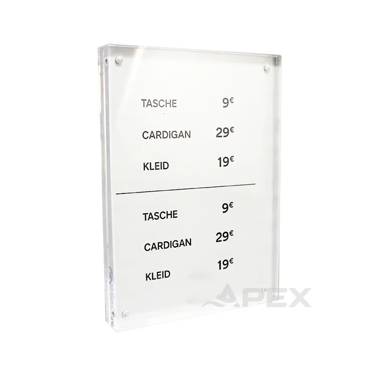 Custom Clear Acrylic Sign Holder Table Menu Display - APEX