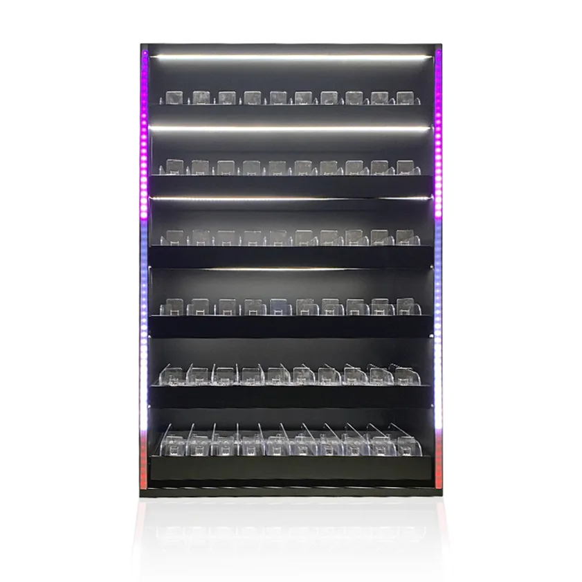 6 Tiers Metal Smoke Display Stand with RGB Led for Smoke Shop - APEX