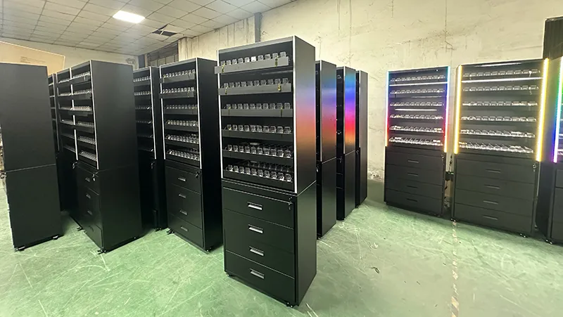 Floor Standing Interlock Door Metal Smoke Display Stand