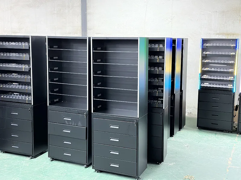 6 Tiers Metal Smoke Display Stand with RGB Led for Smoke Shop - APEX