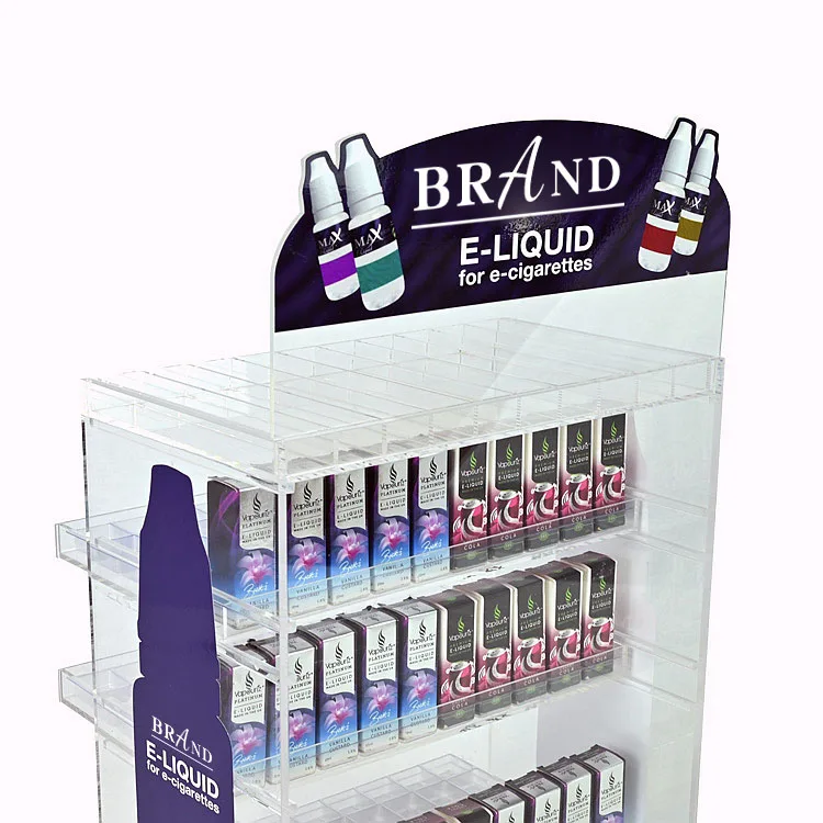 Custom 4 Tiers Detachable Acrylic E-Cigarette Display Stand