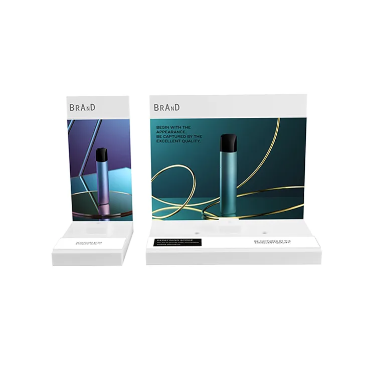 Acrylic Vape Display Stand L Shape White Countertop Sample Station - APEX