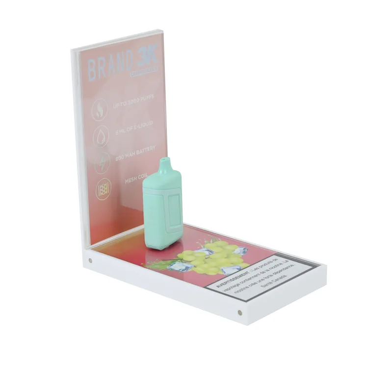 L shape Top Glorifier Acrylic Vape Display Stand Racks - APEX