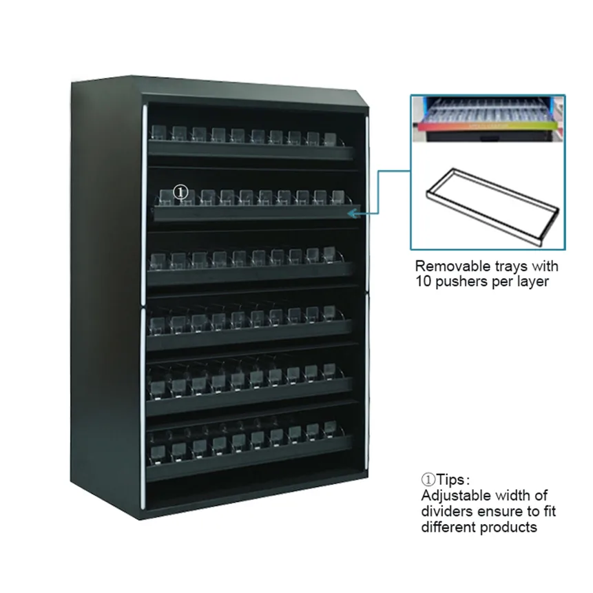 Interlock Door Metal E-Cigarette Display Stand RGB Led Vape Display Rack