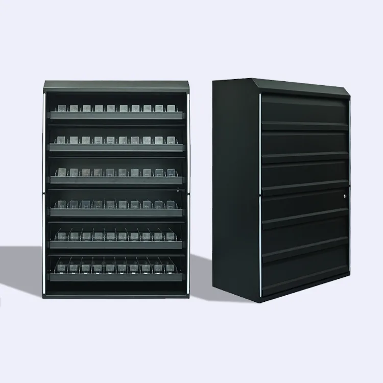 Interlock Door Metal E-Cigarette Display Stand RGB Led Vape Display Rack