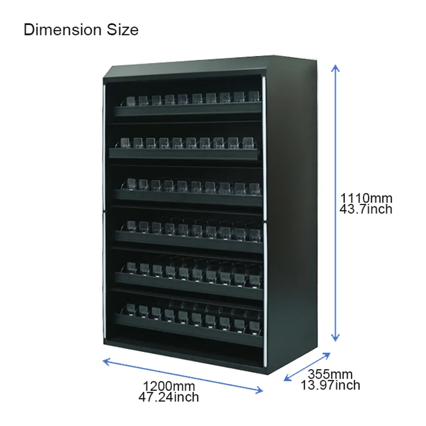 Interlock Door Metal E-Cigarette Display Stand RGB Led Vape Display Rack