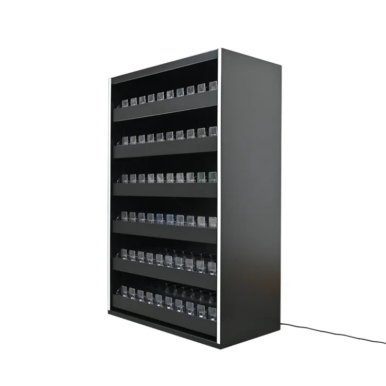 6 Tiers Metal Smoke Display Stand with RGB Led for Smoke Shop - APEX