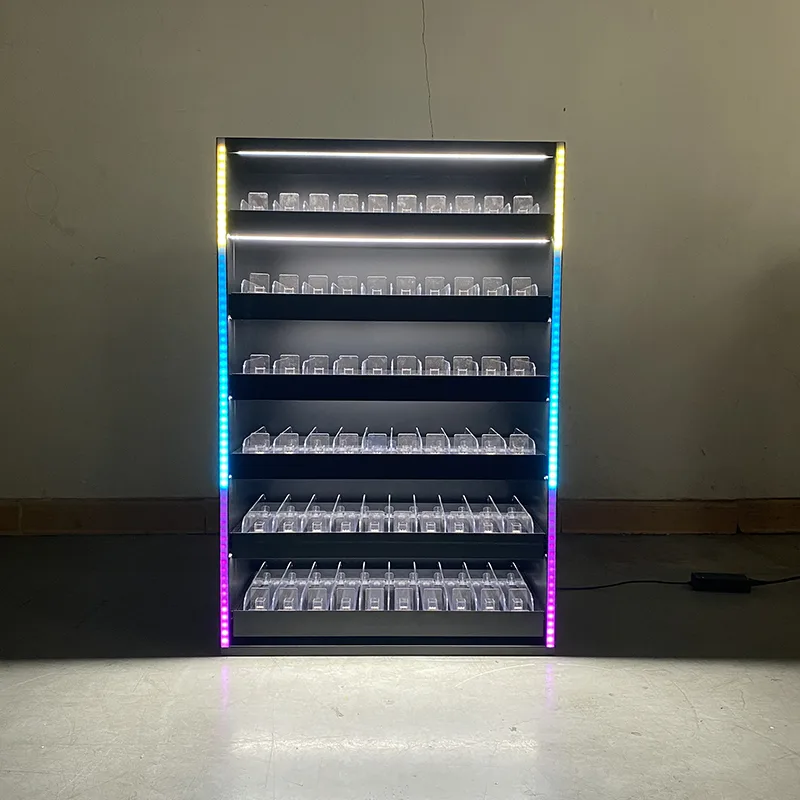 6 Tiers Metal Smoke Display Stand with RGB Led for Smoke Shop - APEX