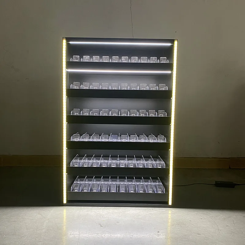 6 Tiers Metal Smoke Display Stand with RGB Led for Smoke Shop - APEX