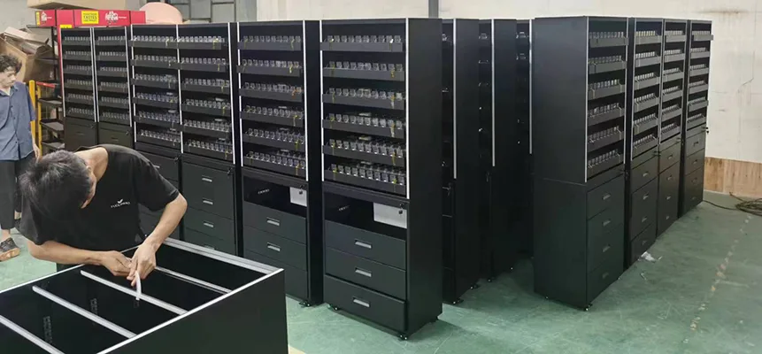 Floor Standing Interlock Door Metal Smoke Display Stand