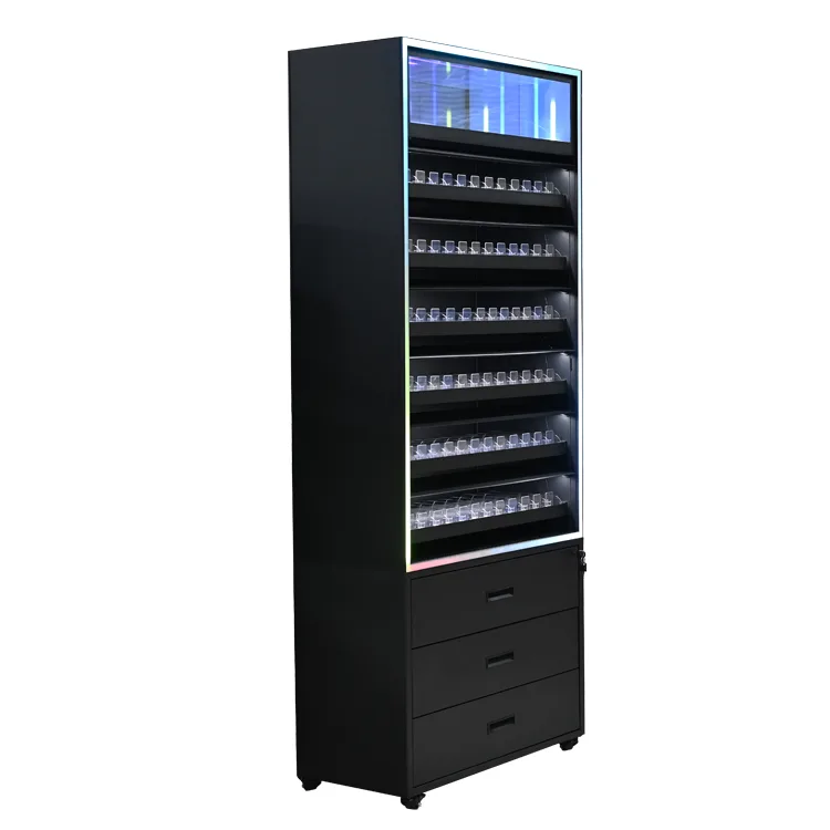 Floor Standing Interlock Door Metal Smoke Display Stand