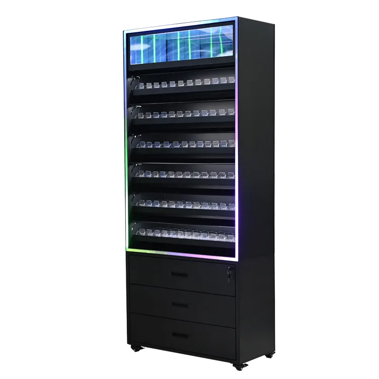 Floor Standing Interlock Door Metal Smoke Display Stand