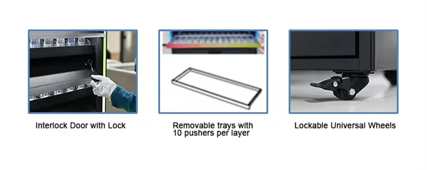 Floor Standing Interlock Door Metal Smoke Display Stand